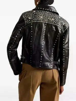 Polo Ralph Lauren Studded Leather Biker Jacket