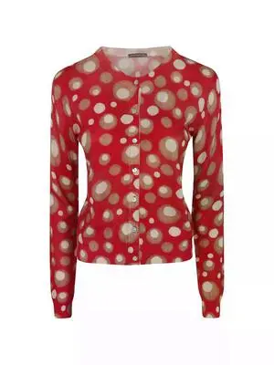 IN BED WITH YOU Polka-dot Print Cardigan - Red