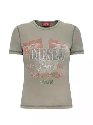 DIESEL® Ribbed Logo Graphic T-shirt - Green