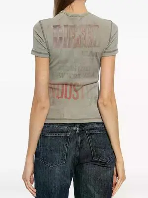 DIESEL® Ribbed Logo Graphic T-shirt - Green