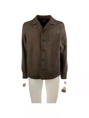 MYTHS Herringbone-pattern Button-down Jacket