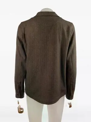 MYTHS Herringbone-pattern Button-down Jacket