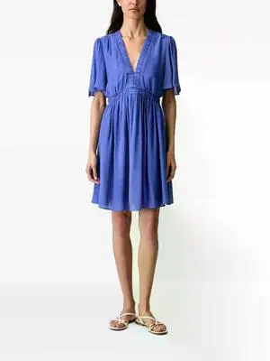 MORGAN Gathered V-neck Mini Dress