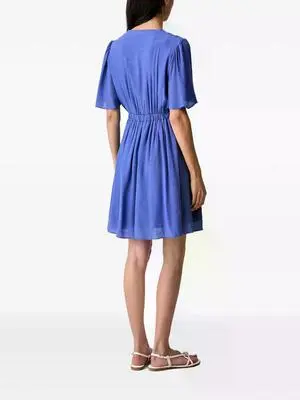 MORGAN Gathered V-neck Mini Dress