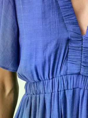 MORGAN Gathered V-neck Mini Dress