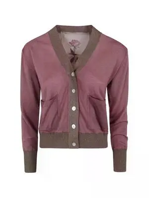 IN BED WITH YOU Lurex-trim Patch-pocket Cardigan