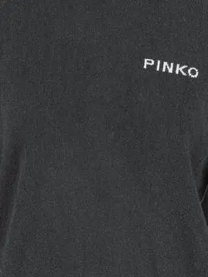 Pinko Logo-embroidered Intarsia-knit Sweater