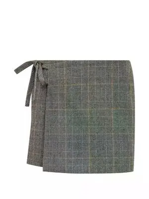 Kenzo Check Wrap Mini Skirt