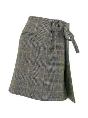 Kenzo Check Wrap Mini Skirt