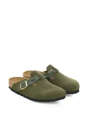 BIRKENSTOCK Boston Braided Buckled-strap Mules