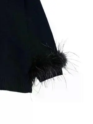 PHILO-SOFIE Feather-trimmed Crew Neck Sweater