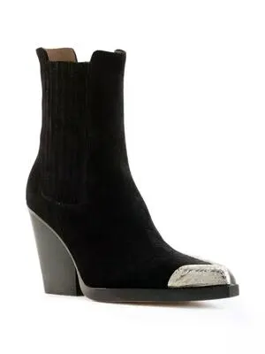 Paris Texas Dallas Metal-toe-cap Suede Ankle Boots