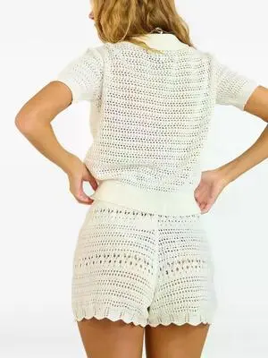 BANANA MOON Dalia Apocada Crochet-knit Short-sleeve Shirt