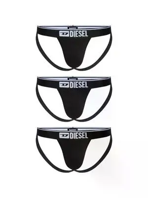 DIESEL® Three-pack Logo-waistband Jockstraps - Black