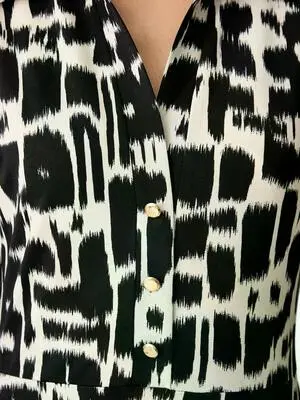MORGAN Abstract Print Button-down Midi Dress
