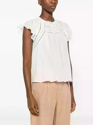 MAISON123 Dover Embroidered Ruffled Blouse
