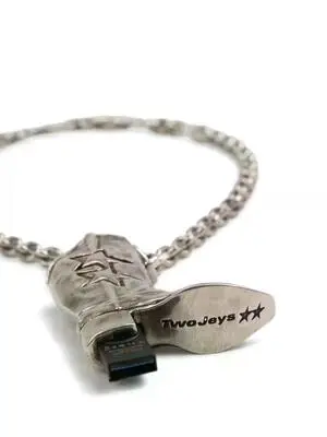 TWOJEYS Tone Boot-motif Pendant Necklace With Usb Drive
