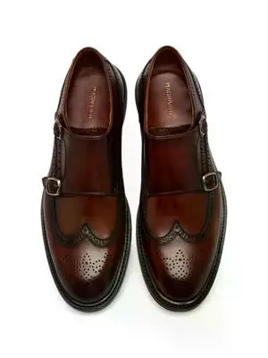 Magnanni Brogue-detail Monk Shoes