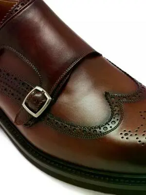 Magnanni Brogue-detail Monk Shoes