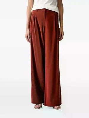 MORGAN Pleated Wide-leg Trousers - Red