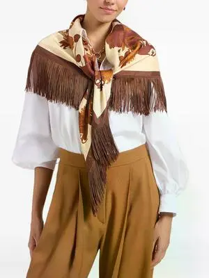 La DoubleJ Reversible Fringe Foulard 90