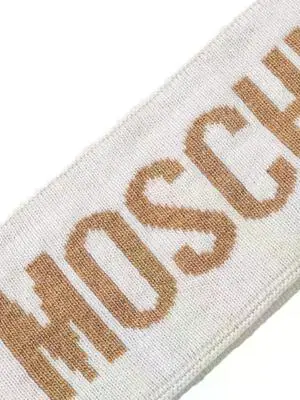 Moschino Intarsia Knitted Headband - White