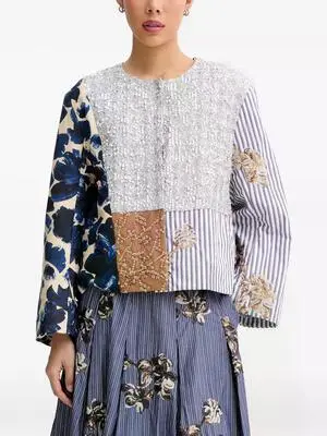 Munthe Naime Sequin-embellished Patchwork Jacket - Blue