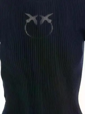 Pinko Ribbed Knit Short Sleeve Sweater