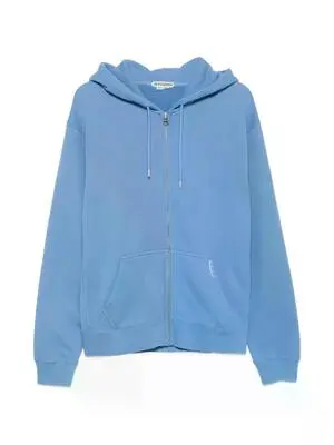 JW Anderson Logo Embroidered Zip-up Hoodie - Blue