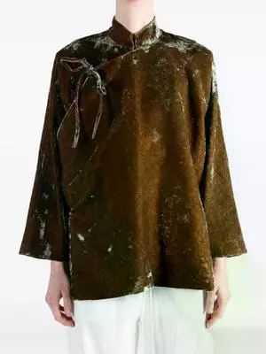 UMA WANG Crushed-velvet Side-tie Jacket