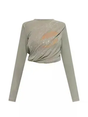 DIESEL® T-asay Rhinestone-embellished Gathered Top
