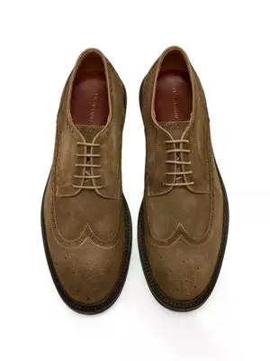 Magnanni Brogue-detail Suede Lace-up Shoes