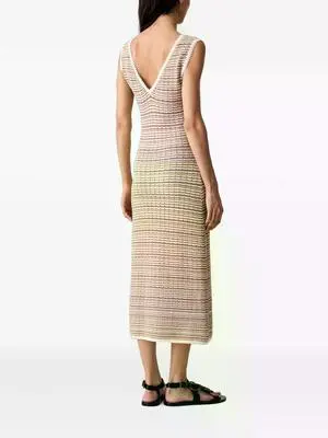 MORGAN Striped V-neck Midi Dress