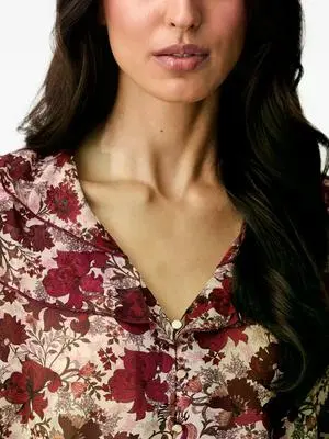 MORGAN Floral-print Ruffled Blouse