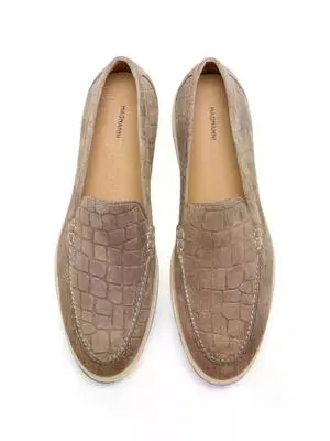 Magnanni Crocodile-effect Suede Loafers