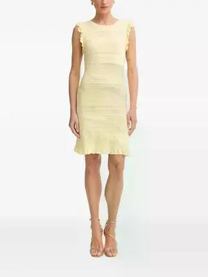 MORGAN Rmarius Ruffled Pointelle-knit Mini Dress