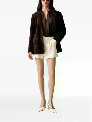 MORGAN Palm-embroidered Pleated Shorts