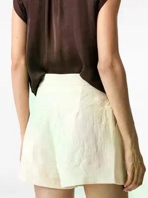 MORGAN Palm-embroidered Pleated Shorts