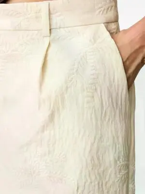 MORGAN Palm-embroidered Pleated Shorts