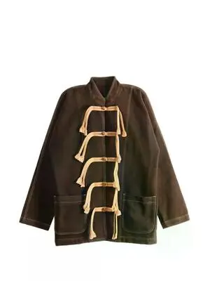 UMA WANG Tassel-embellished Contrast-stitch Jacket - Brown