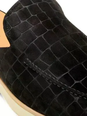 Magnanni Croc-effect Suede Mules