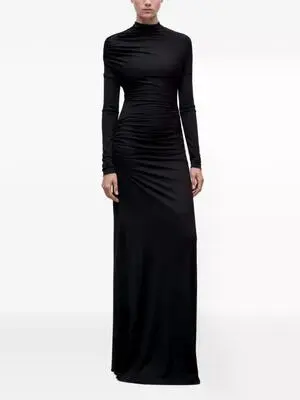 Victoria Beckham Ruched Long-sleeve Maxi Dress