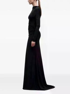 Victoria Beckham Ruched Long-sleeve Maxi Dress
