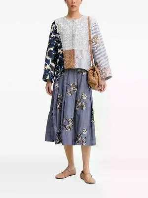 Munthe Nukkia Sequin-embellished Striped Midi Skirt