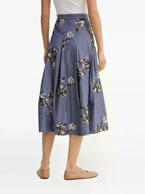 Munthe Nukkia Sequin-embellished Striped Midi Skirt