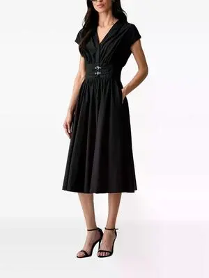 MORGAN Buckle-detail Flared Midi Dress
