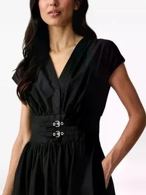 MORGAN Buckle-detail Flared Midi Dress