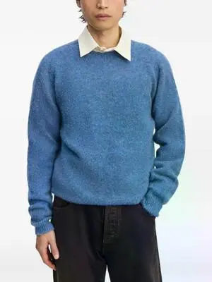 ANOTHER ASPECT Crew-neck Lambswool Sweater - Blue