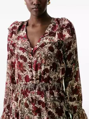 MORGAN Floral-print Ruffled Mini Dress