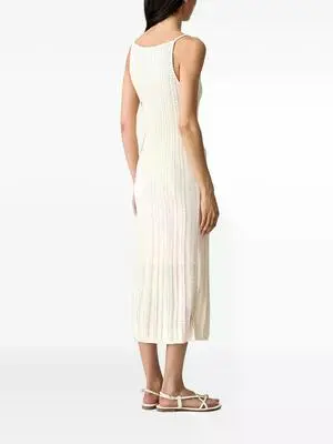 MORGAN Sun-detail Pointelle-knit Midi Dress